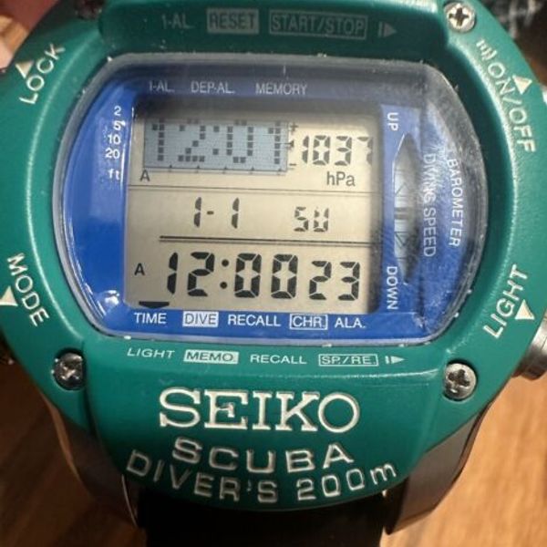 vintage seiko digital watch japan M795-5a00 1994 With Manual ...