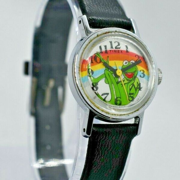 Vintage 1982 TIMEX Kermit the Frog/Muppets Rainbow Watch, Mechanical, S ...