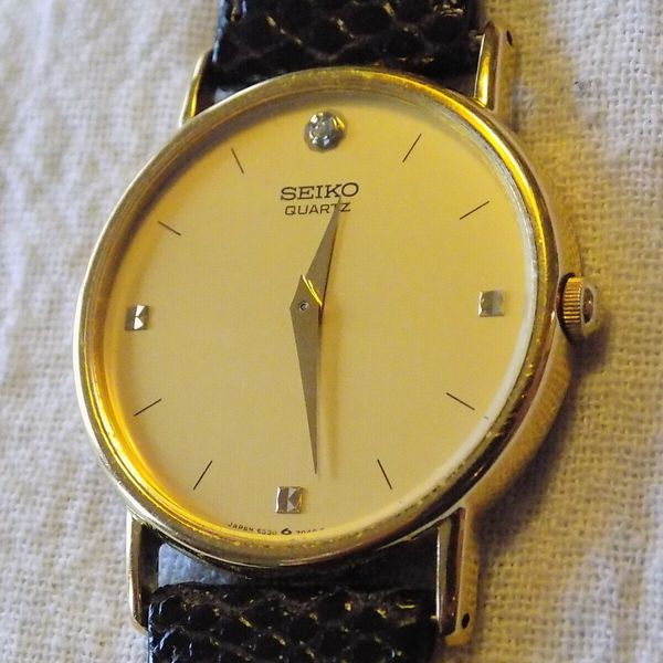 Vintage SEIKO 6530-7009 Quartz Watch Gold Case & Dial, Runs ** FREE ...