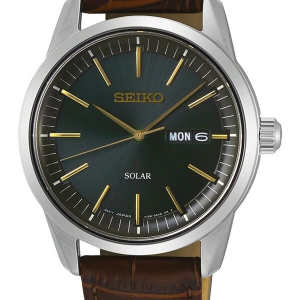 SEIKO SNE529P1,Men's Solar Quartz,Silver tone,Stainless,Leather Strap,WR,SNE529 | WatchCharts ...