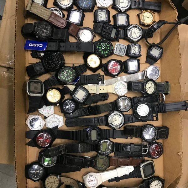 Lot of 50 Casio 1 Timex Broken and missing parts watches | WatchCharts ...