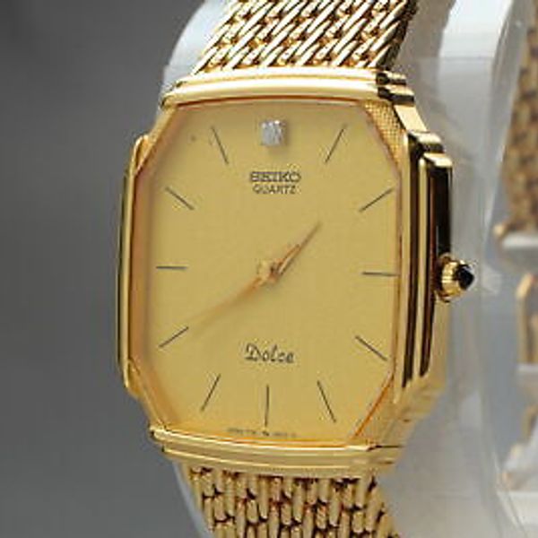 1989s [N MINT] Vintage Seiko Dolce 7731-5000 Gold Plated Diamond Qz From JAPAN | WatchCharts ...