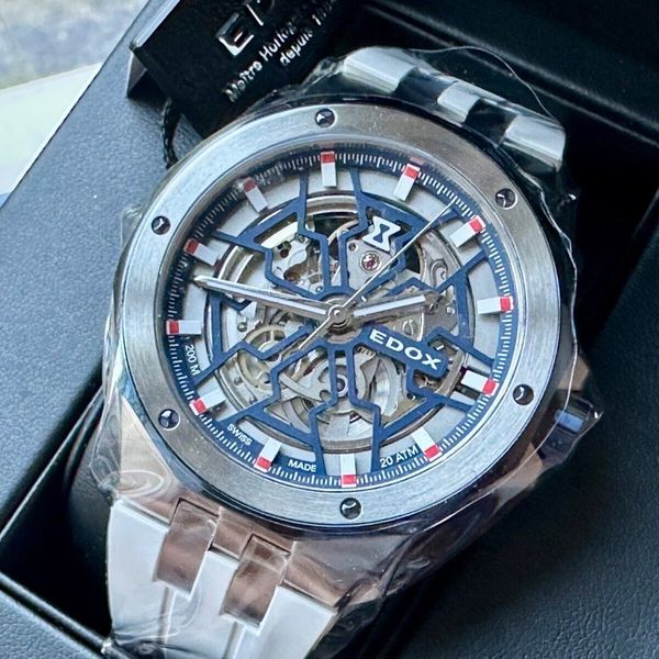 Edox Dolphin Mecano 85303-357BUCAB-BUIRB Men's Watch Automatic Made In ...