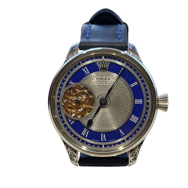 Vintage skeleton watch based on a 1925 Rolex pocket watch movement ...