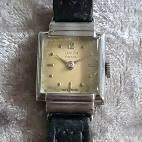 Ladies Vintage Chrome Plated ROLEX TUDOR ROYAL Mechanical Tank Watch ...