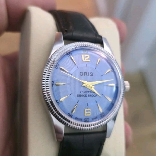 Refurbished Original Oris Blue Dial Swiss-made Watch Fluted Bezel ...