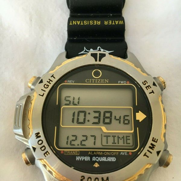 MENS CITIZEN HYPER AQUALAND PROMASTER DIVERS WATCH GOLD BEZEL D208,200M ...