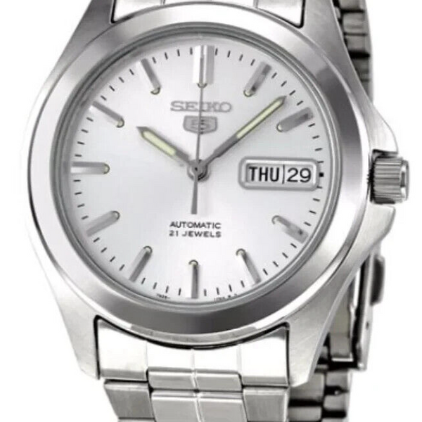 Seiko 5 Automatic Silver Dial Stainless Steel Men’s Watch SNKK87K1 ...