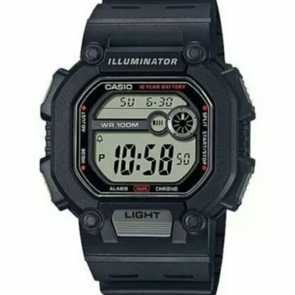 Casio W737H-1AV, Digital Watch, Resin Band, Stopwatch, Alarm, 10 Year ...