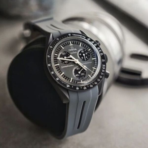 *NO1* Seller - Premium Grey/Black Moonswatch Strap - Mission to Mercury ...