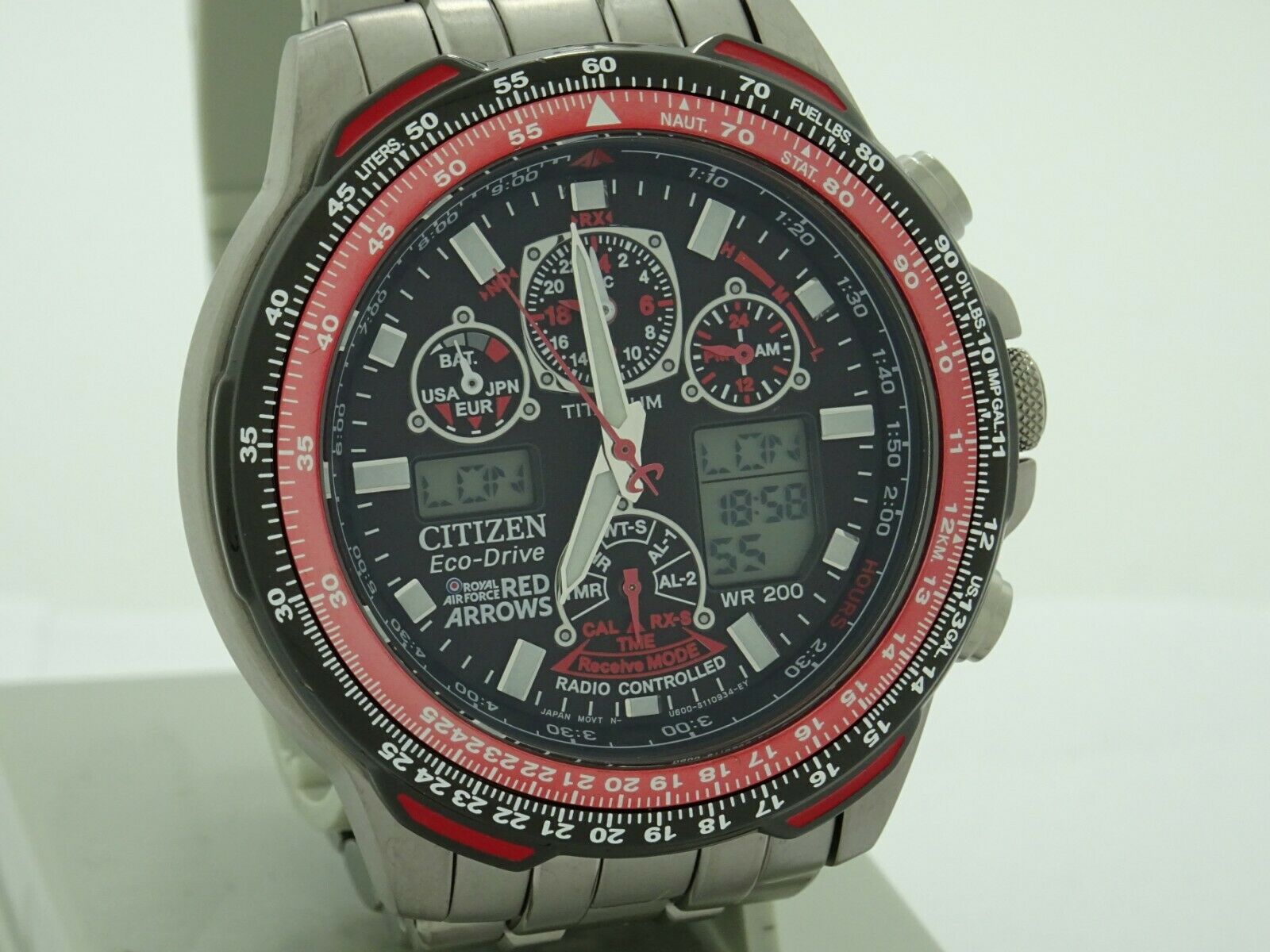 Mens Citizen Skyhawk A-T Red Arrows Titanium Radio Controlled Watch ...