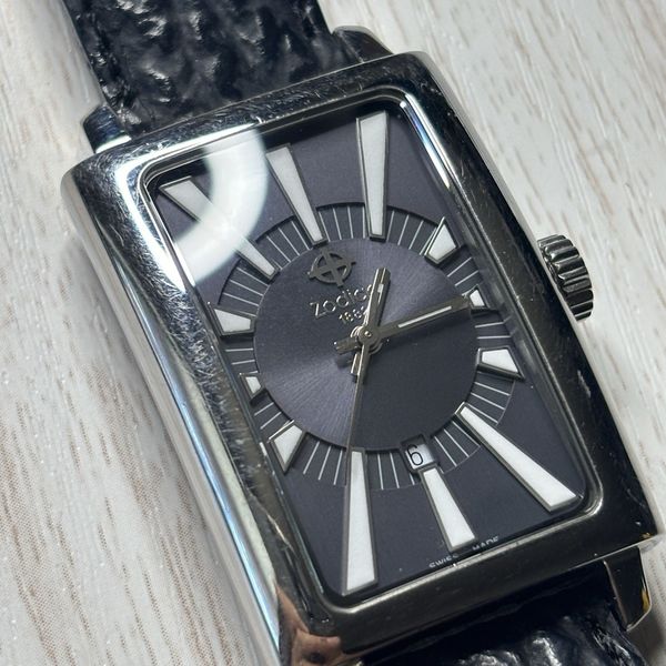 26.5mm Zodiac Tank Men's Watch ZO3401 Classic Line Gray Dial Swiss Made ...