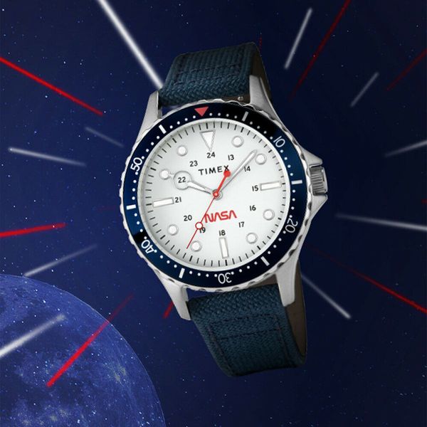 Timex Navi XL 41mm Fabric Strap Watch With NASA Logo on Dial NIB ...