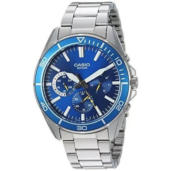Casio Men's Multi-Hand Dive Style Watch, Blue Dial | WatchCharts ...