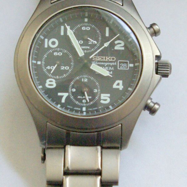 Seiko 7T62 OBZO Titanium 200M Chronograph Wristwatch Adjustable New ...