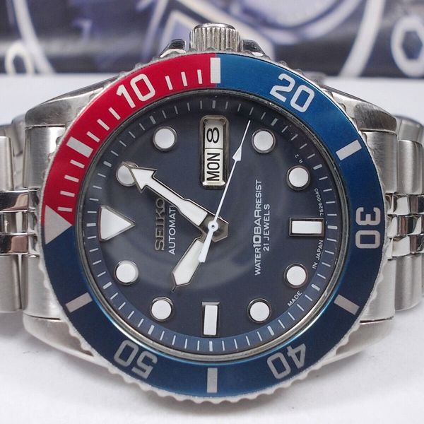 SEIKO 10BAR SKX033J 'JAPAN' DAY/DATE AUTO MENS WATCH 7S26-0040 PEPSI ...