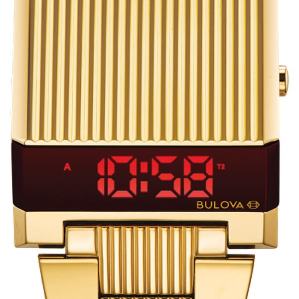 Bulova 97C110 Computron Gold-Tone Stainless Steel Digital Retro Look ...