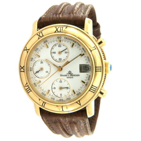 Baume & Mercier Chronograph Baumatic 86104, 18K Gold, W/ Box & Papers ...