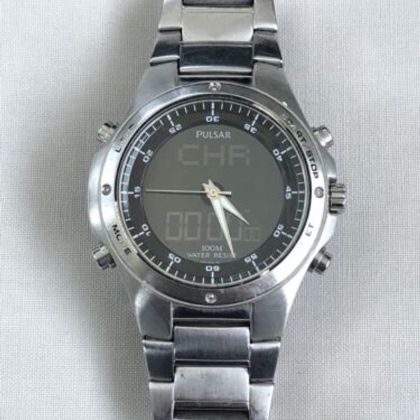 Mens Pulsar NX14-X003 Dual Time World Time Chronograph - 100m ...