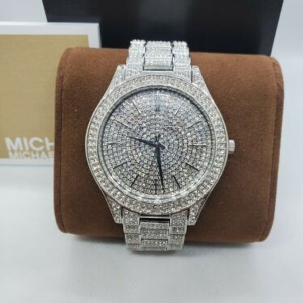 Michael Kors Pave Runway Silver tone Crystals Women's watch MK4364 $495 ...