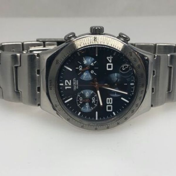 Swatch Irony 2002 Blustery YCS438G Blue Dial Stainless Chronograph Mens Watch | WatchCharts ...
