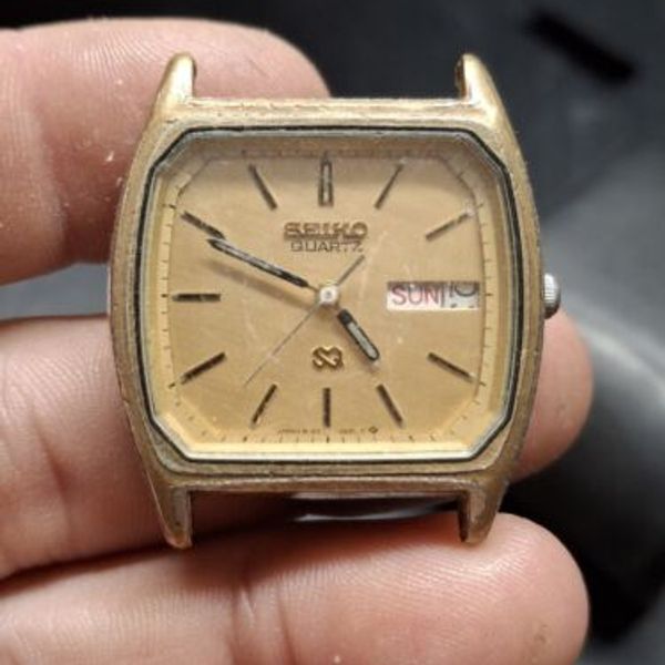 Seiko Sq Gold Tone Mens Vintage 1980s Quartz Watch Square Dial | WatchCharts Marketplace