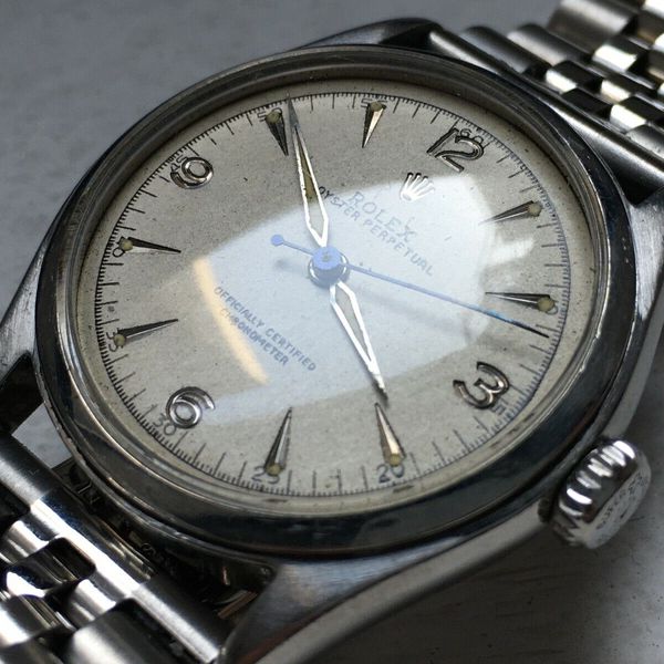 ’51 ROLEX OYSTER PERPETUAL BIG BUBBLEBACK 6108 SUPER OYSTER CROWN ...