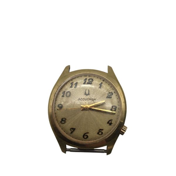 Vintage Bulova Accutron Mens Analog Watch Case Gold Tone 1970s N3 Watch ...