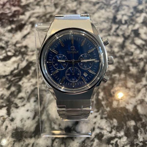 Q Timex Falcon Eye Chronograph 40mm Stainless Steel Bracelet Watch ...