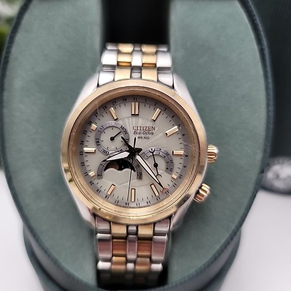 2 Citizen Men's Eco-Drive Moon Phase Calibre 8651 Two Tone Watch Works ...