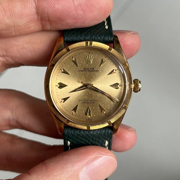 Rolex 34mm Oyster Perpetual (ref 6569) 14K with Box | WatchCharts ...