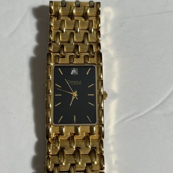 Ladies T5 BULOVA Quartz Watch Black Dial, Diamond Accent, Needs Battery ...