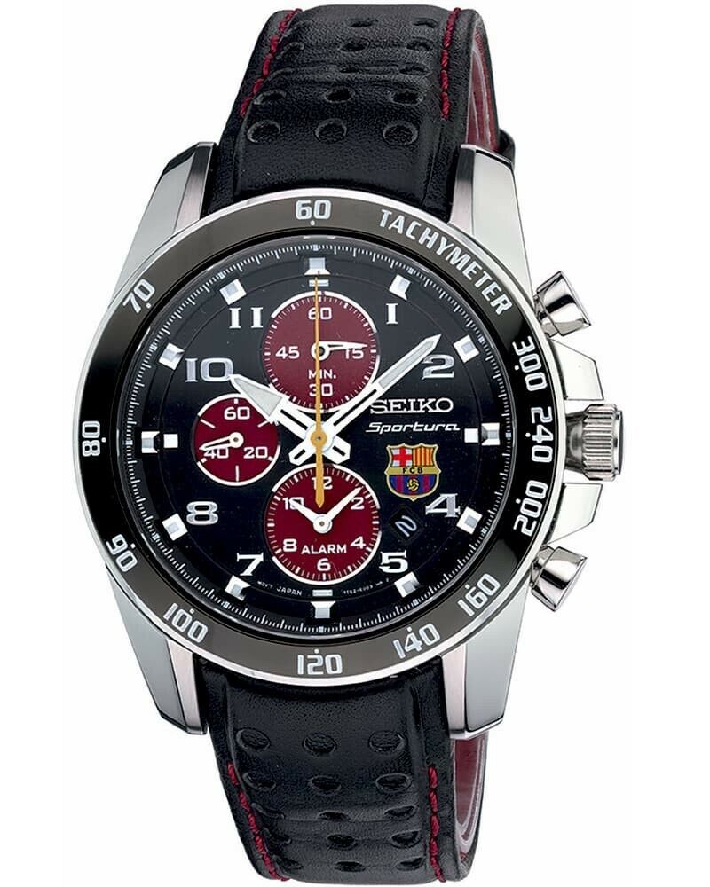 SEIKO Sportura SNAE75 FC Barcelona Barca 7T62 Quartz Watch Chrono ...