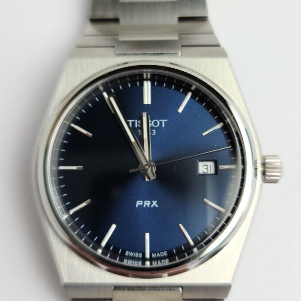 TISSOT Classic PRX Dark Blue Swiss Quartz Steel Band Men's watch 40MM ...