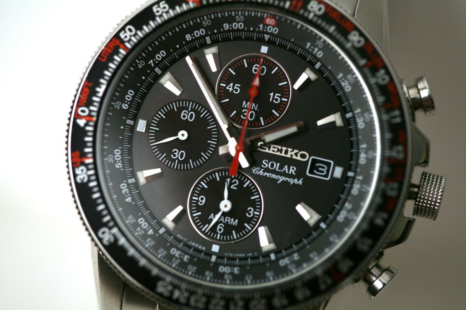 Seiko SSC007 Solar Flightmaster Watch - Chronograph, 2nd Time Zone ...