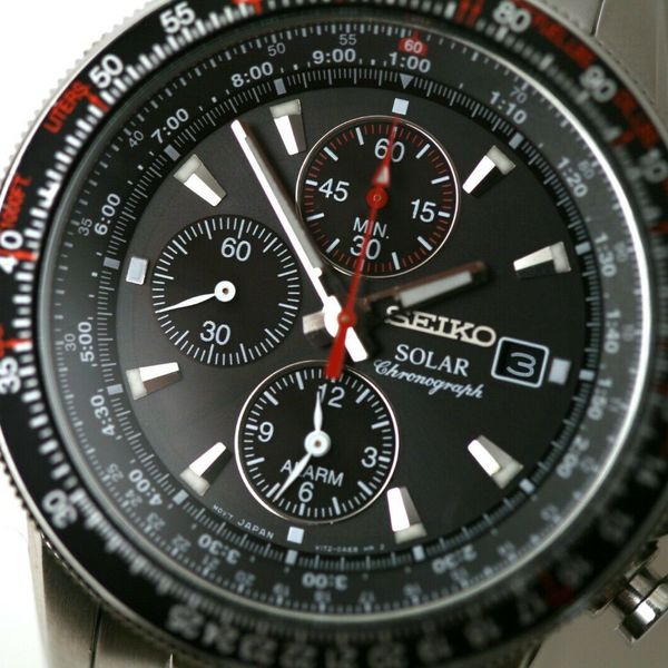 Seiko SSC007 Solar Flightmaster Watch - Chronograph, 2nd Time Zone ...