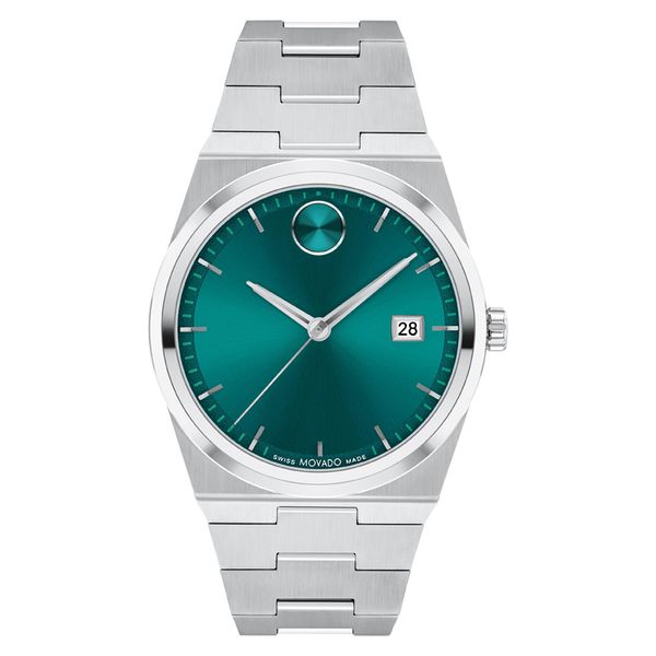 Movado BOLD Quest Green Dial Stainless Steel Swiss Man's Watch 3601222 ...