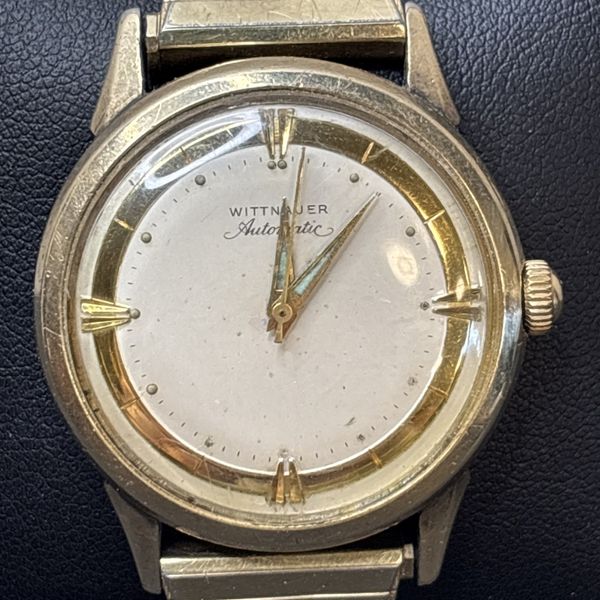 Vintage 1958 Mens Wittnauer Automatic Rare Dial Running Gold Tone ...