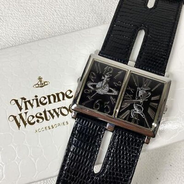 Vivienne Westwood Satya & Orb Double Face Watch Black Gold With Box ...