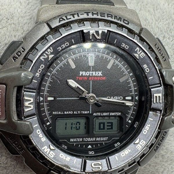 Vintage Casio Protrek 2334 PRT-700 Twin Sensor Alti-Thermo Digital Men ...