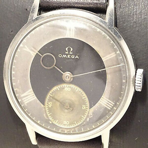 V.Rare Vintage stainless steel Omega Pontife hands cal.30T2 roman ...