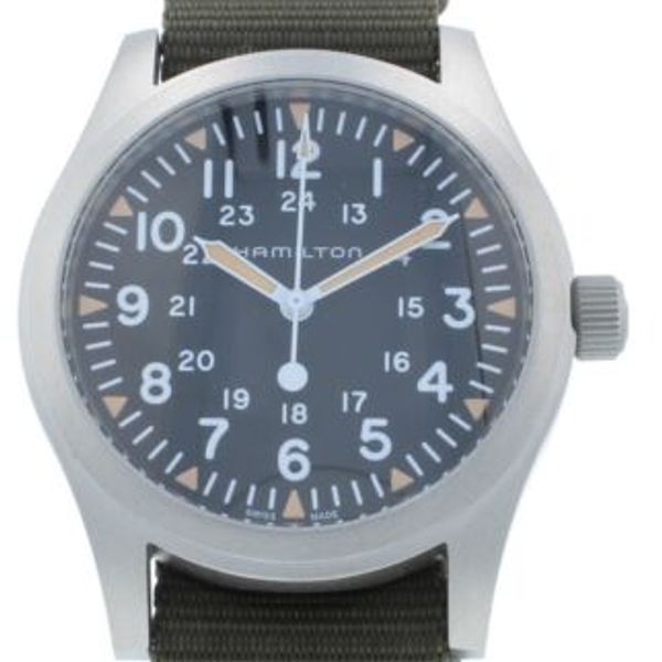 Hamilton Khaki Field Steel Black Dial 42mm Automatic Men's Watch ...