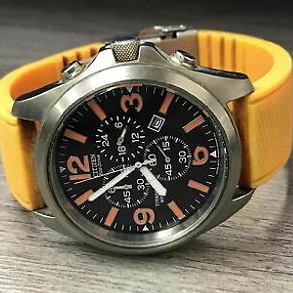 Citizen Eco-Drive Yellow & Black Men's Watch | WatchCharts Marketplace