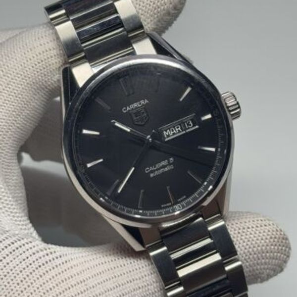 Tag Heuer Carrera Calibre 5 Mens Watch Automatic Day Date Model WAR201A-1 | WatchCharts Marketplace