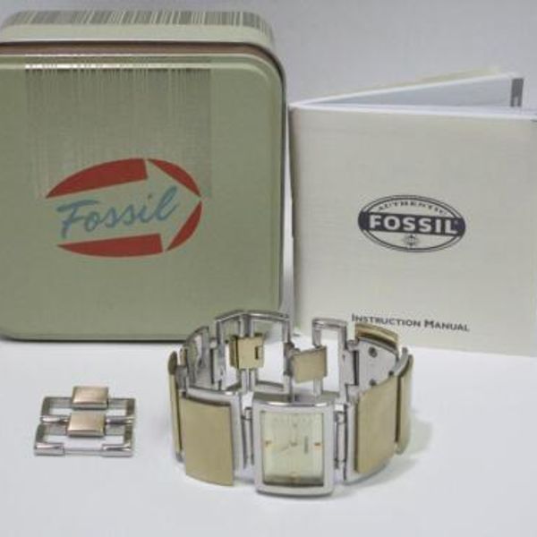 FOSSIL - Goldfb. wide watch with passport. Band (Q) in Original Box ...