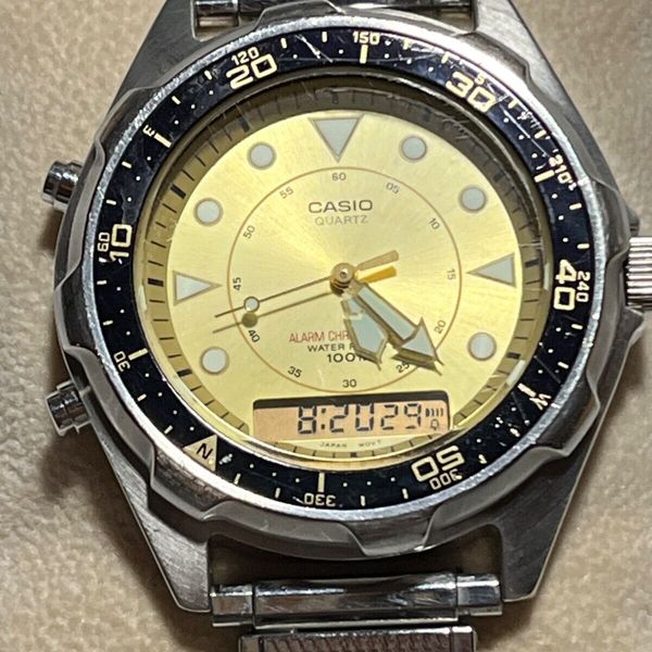 Vtg Casio Watch Arnie AMW 320R Japan Quartz Digital Alarm Chronograph ...