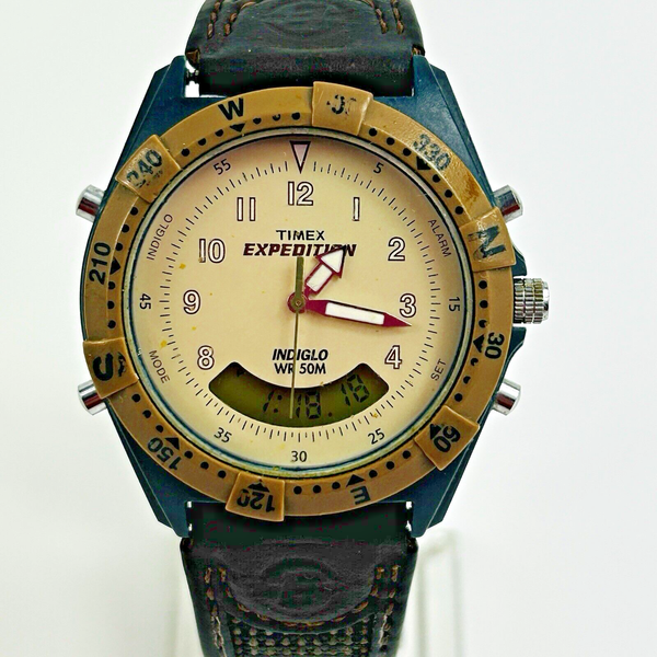 Timex Expedition Watch Men 37mm Indiglo Brown Digital & Analog WR50M New Battery | WatchCharts ...