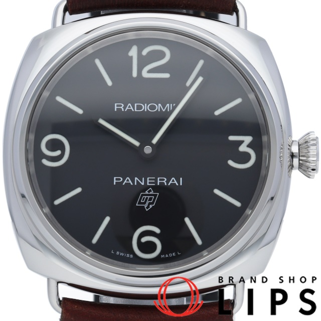 Panerai Radiomir base logo PAM00753 SS/leather men's black dial ...