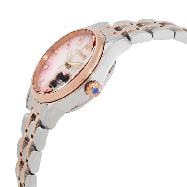 Citizen Luna Automatic Crystal Pink Dial Two-Tone Ladies Watch PR1044 ...