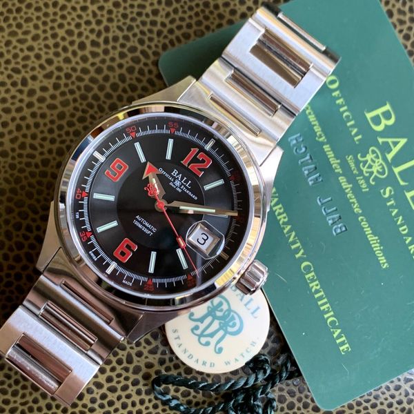 Ball Fireman Racer Automatic Black Dial 40mm Stainless Steel Wristwatch ...